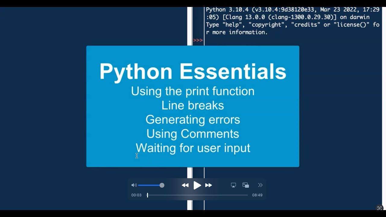 Python Essentials Part 1 Youtube