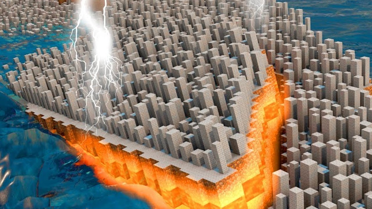Minecraft Earthquake Destroys The City Natural Disaster Mod