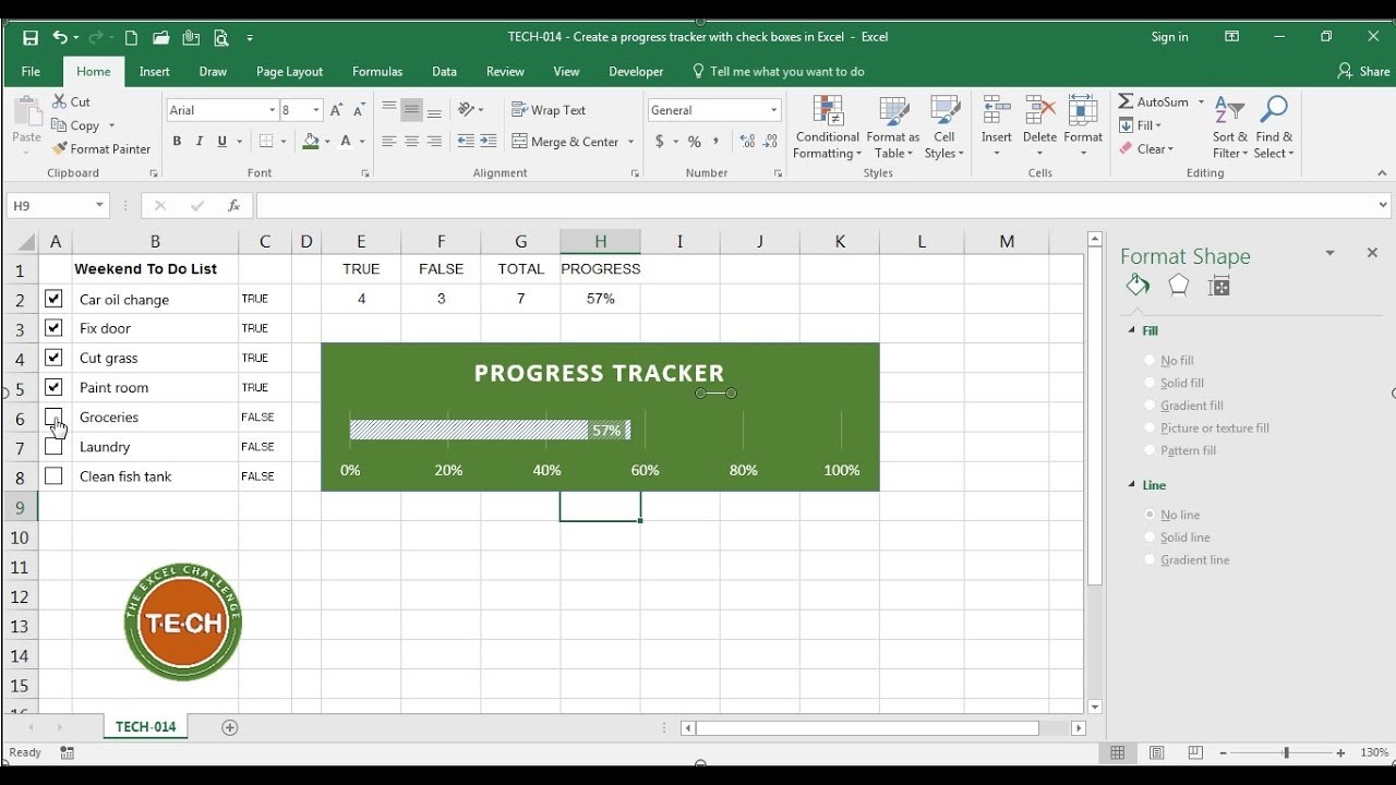 How To Create A Progress Tracker Chart In Excel Spreadsheet