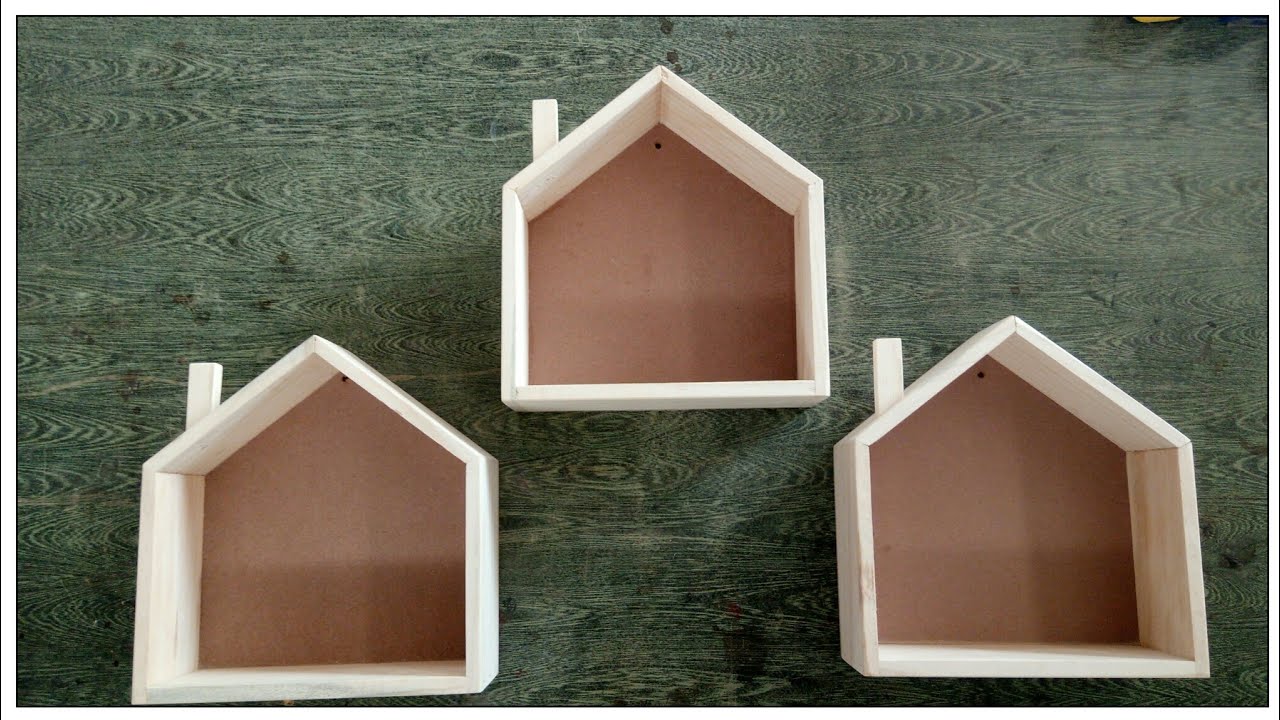 How To Make Wooden Wall Shelf Ll Hut Shaped Shelf Diy Ll Wooden Shelf
