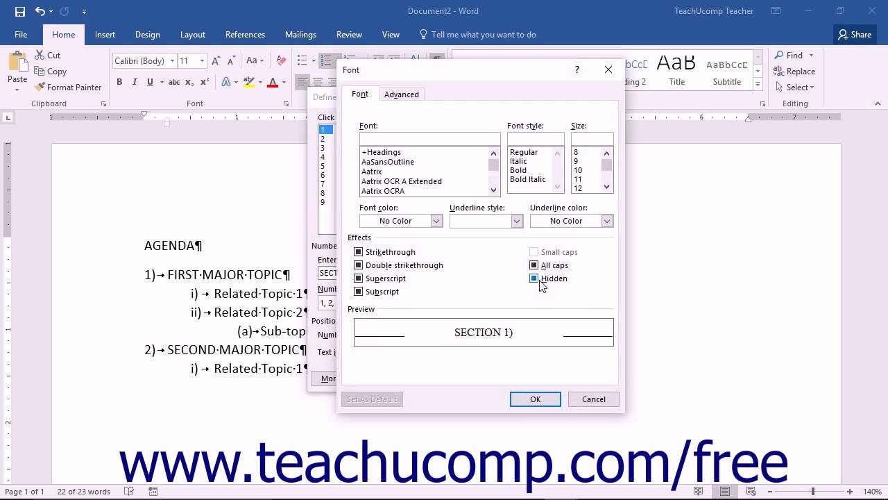 Word 2016 Tutorial Modifying A Multilevel List Style Microsoft Training