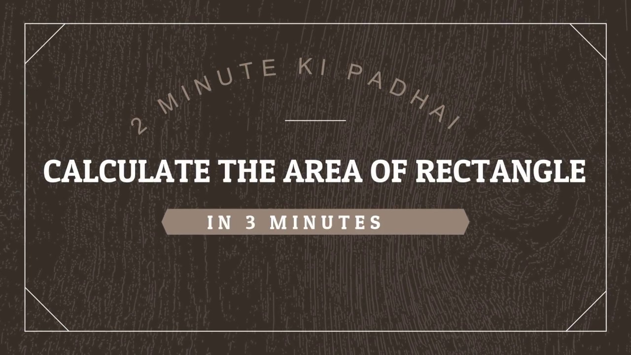 Python Calculate Area Of Rectangle Using Python In 3 Minutes Youtube