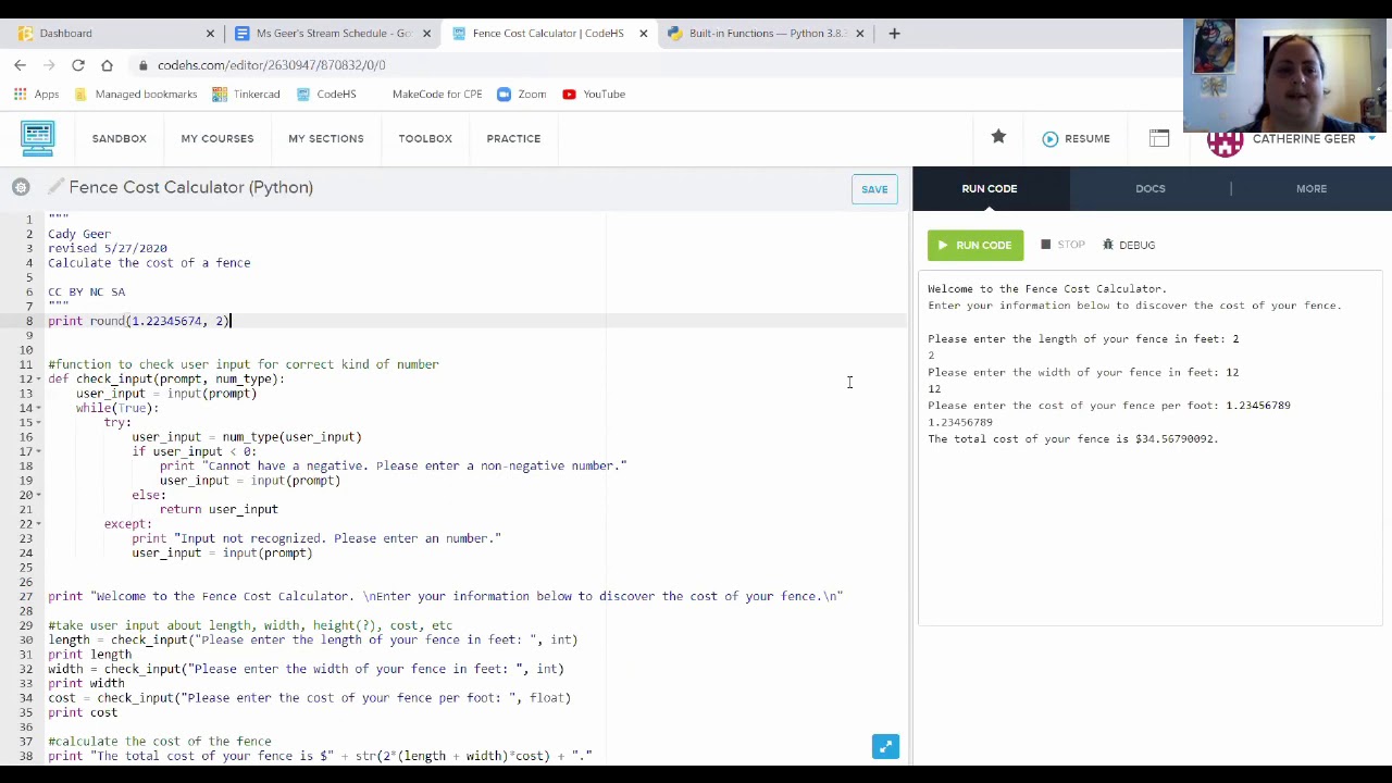 Python Fence Calculator Pt 2 Youtube