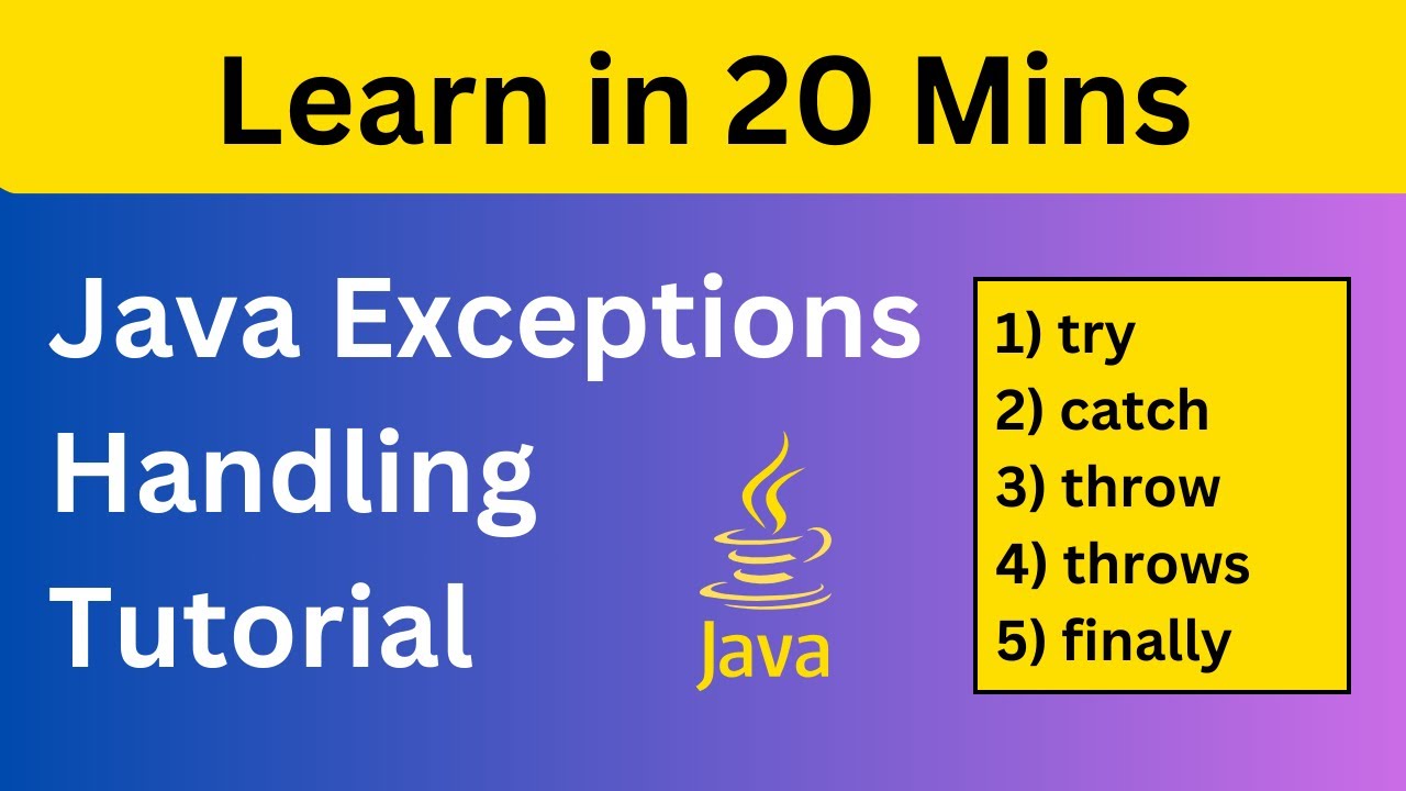 Java Exceptions Handling Tutorial For Beginners Youtube