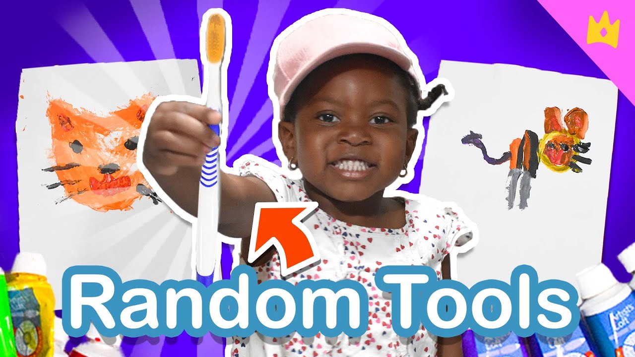 Super Fun Art Challenge Painting With Random Objects Youtube