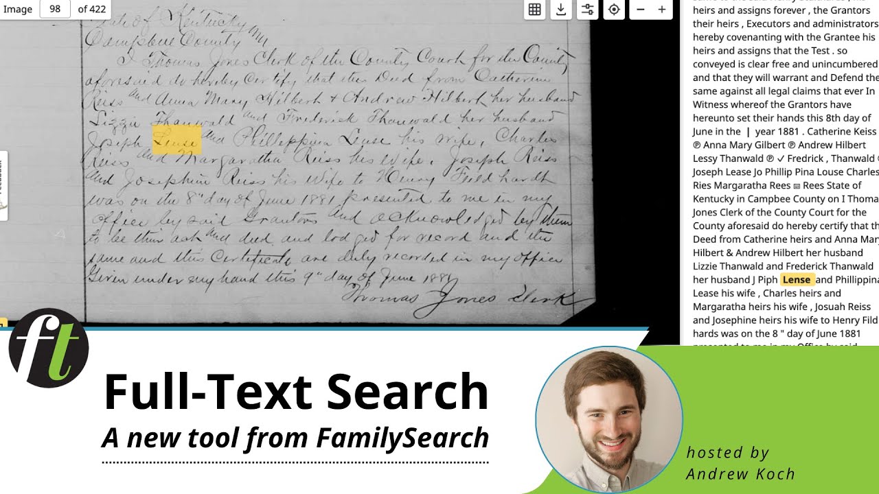 Full Text Search From Familysearch A Quick Tutorial Youtube