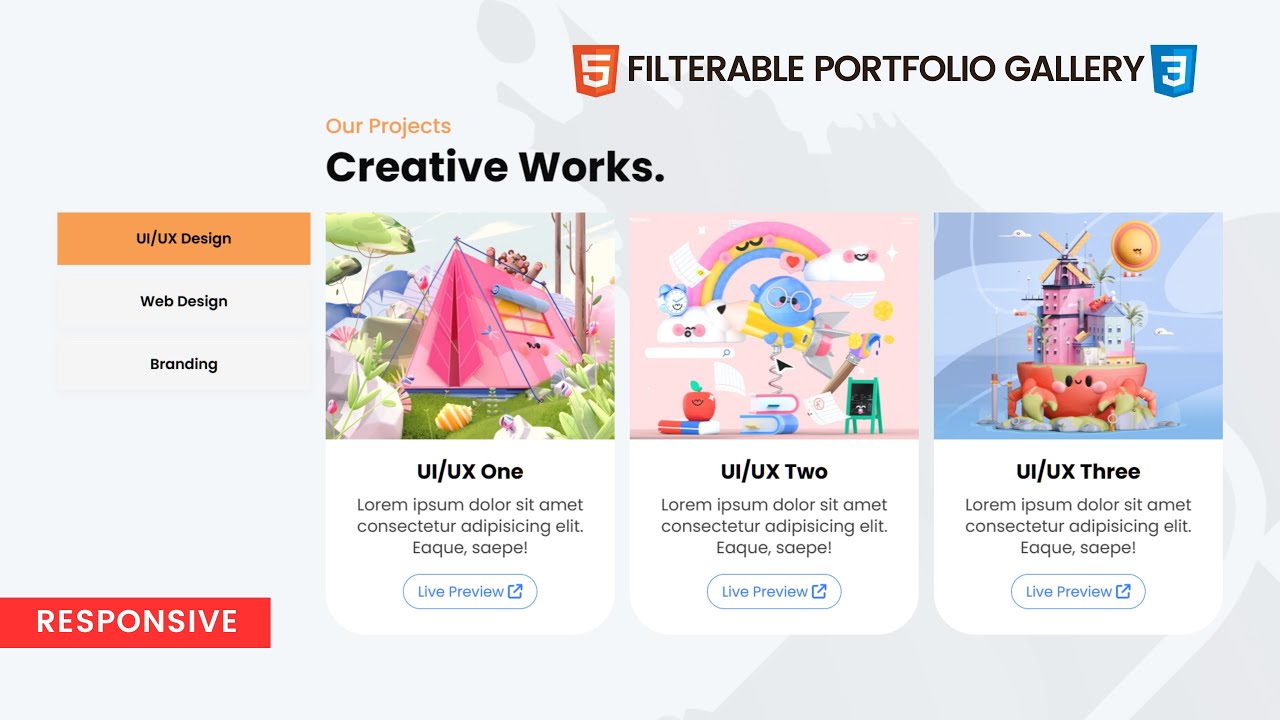 Filterable Portfolio Gallery Using Html Css Js Devrasen Create
