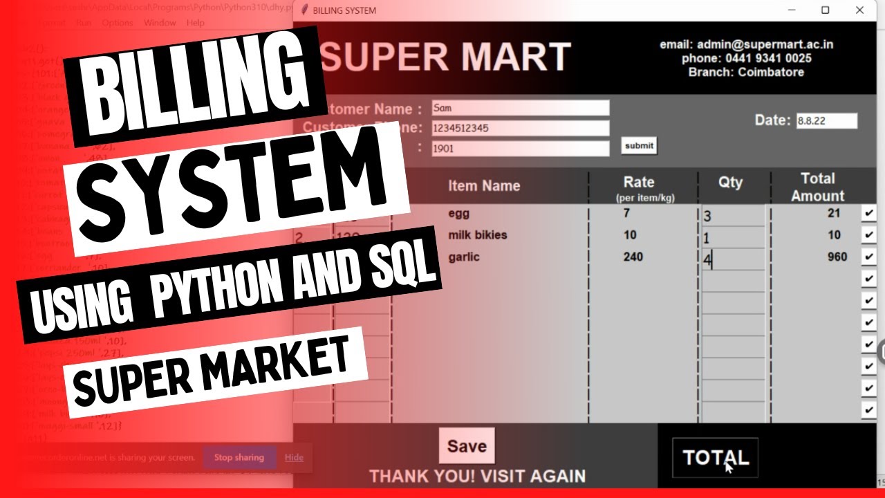 How To Make Billing Software Using Python Billing System For Any