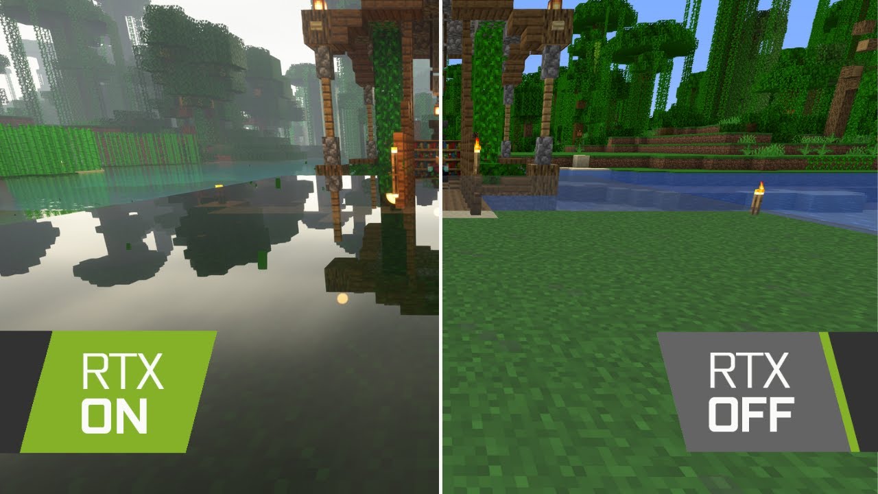 Minecraft Rtx On Vs Off Graphics Comparison Youtube