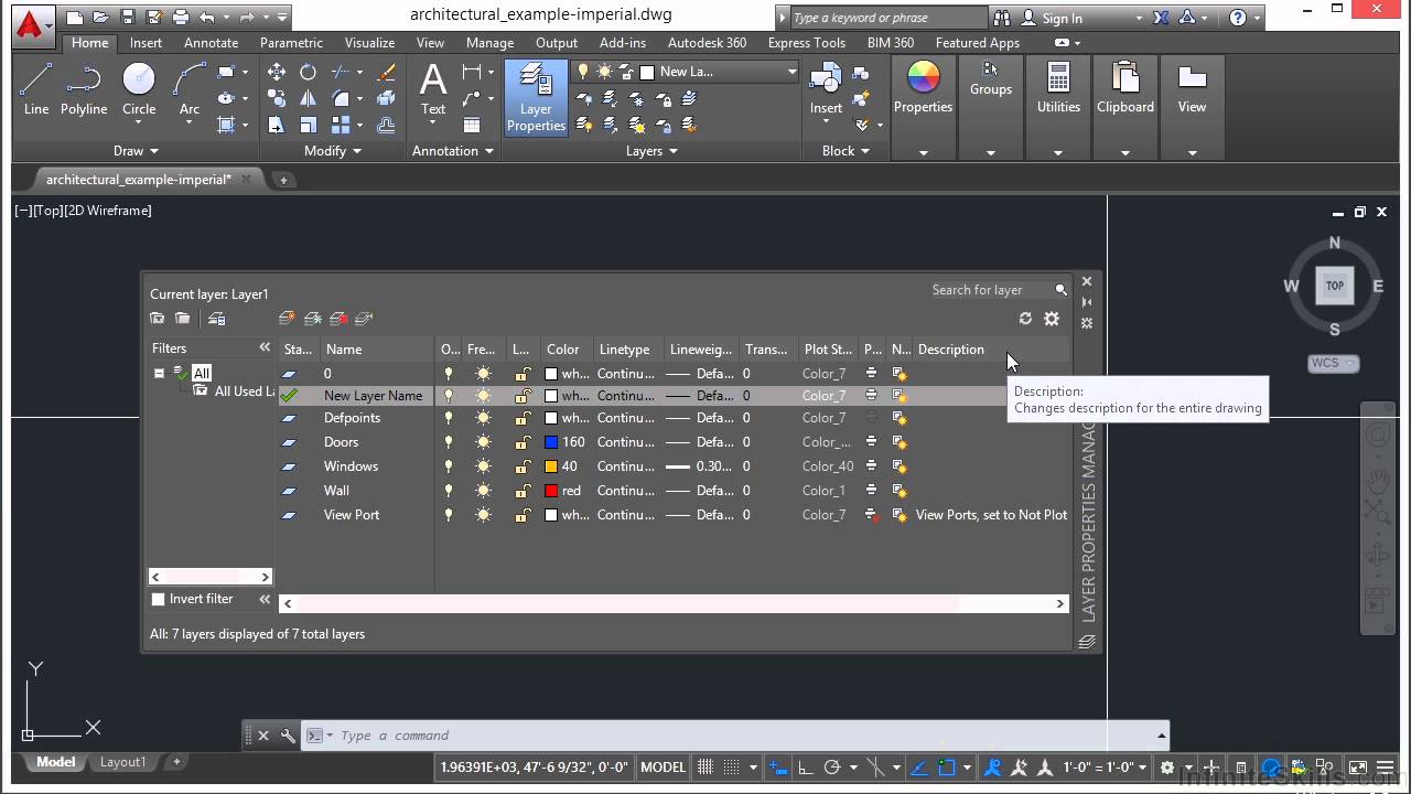 Learning Autodesk Autocad 2015 Creating And Editing Layers Youtube