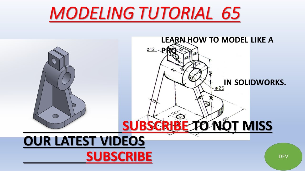 Solidworks Modeling Of Parts Tutorials With Exercise 65 Youtube