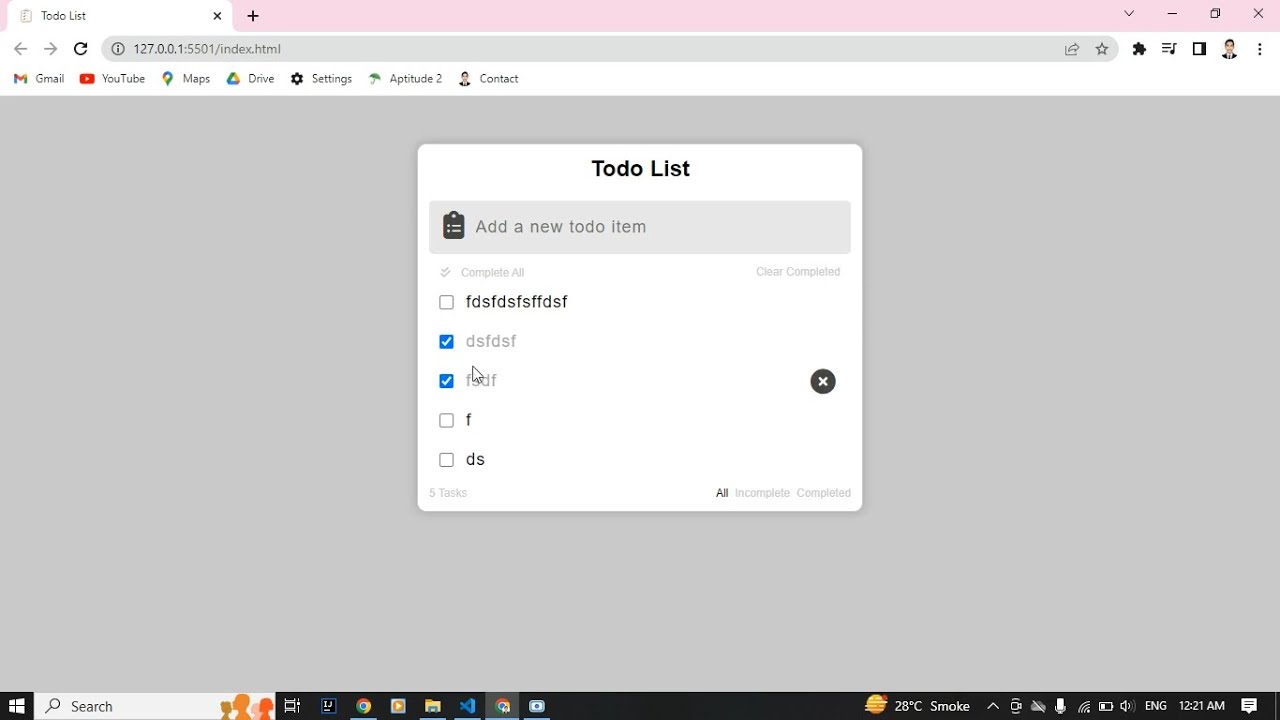 Todo List Coding Ninja Skill Test Youtube