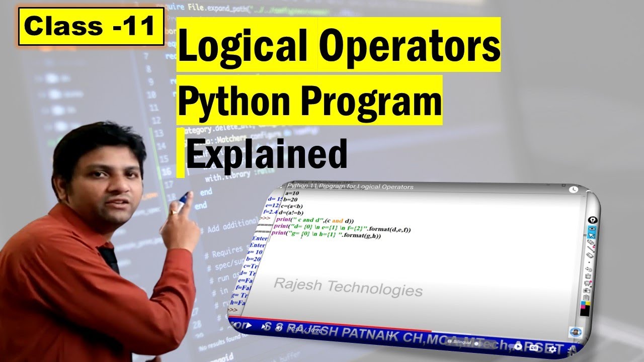 Python 11 Program For Logical Operators Youtube