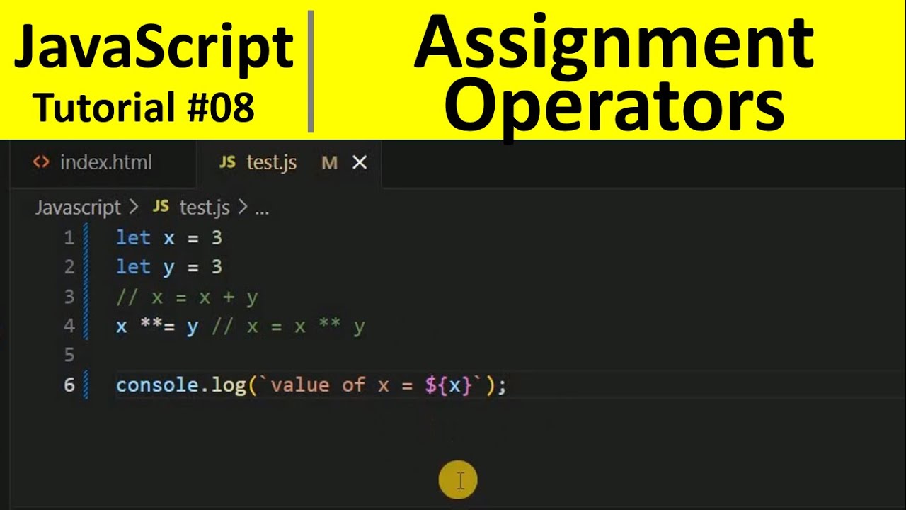 Javascript Tutorial 8 Assignment Operators In Javascript