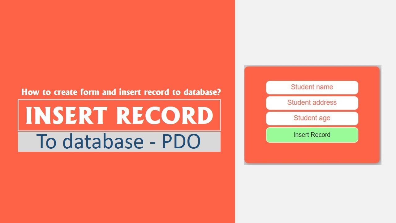 Crud Pdo Insert Query With Php Pdo Create Form And Insert Record
