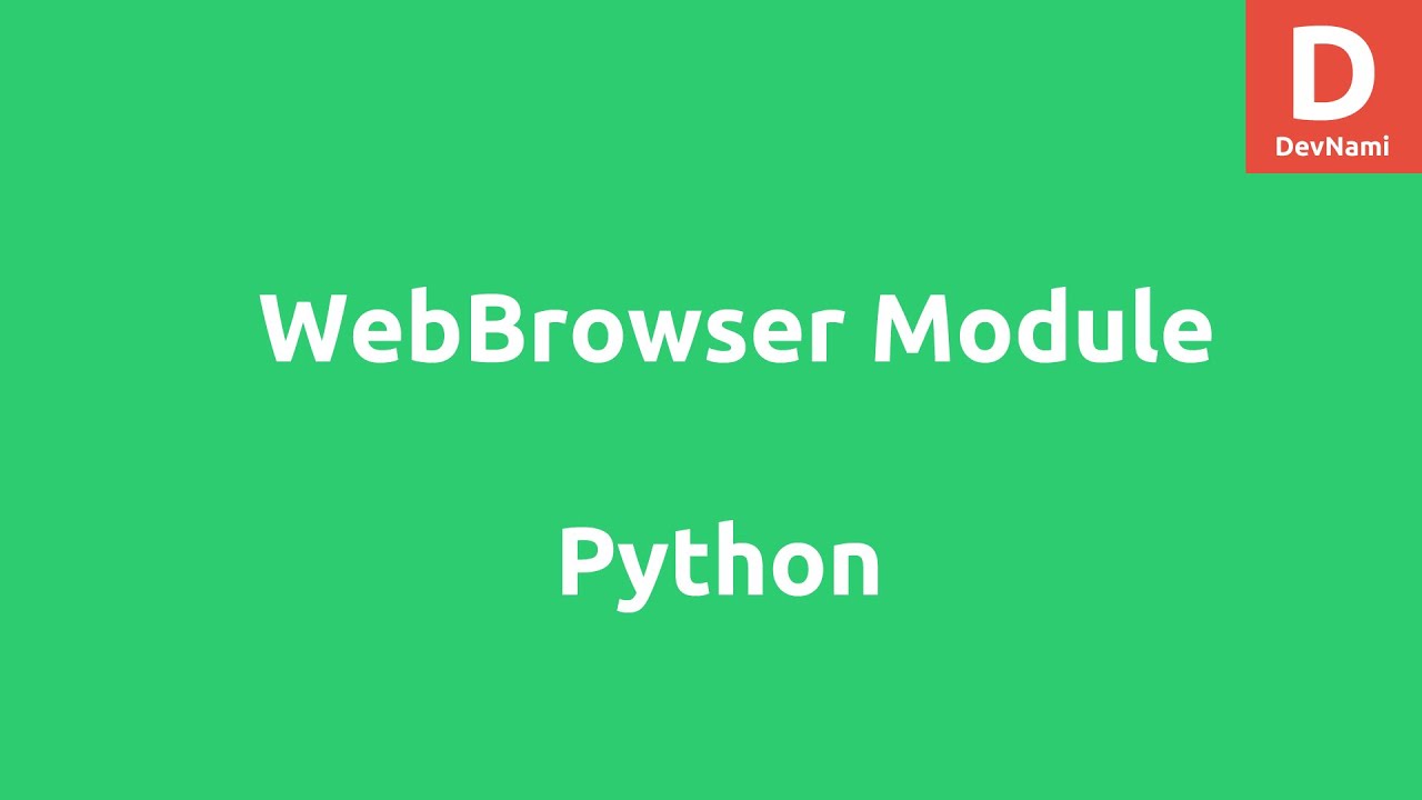 Webbrowser Module In Python Youtube