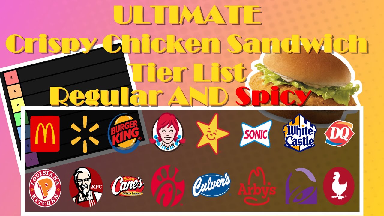 The Ultimate Crispy Chicken Sandwich Tier List Spicy Included Youtube