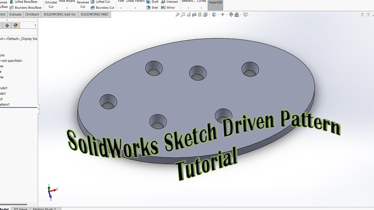 Solidworks Sketch Driven Pattern Feature For Tutorial For Beginners