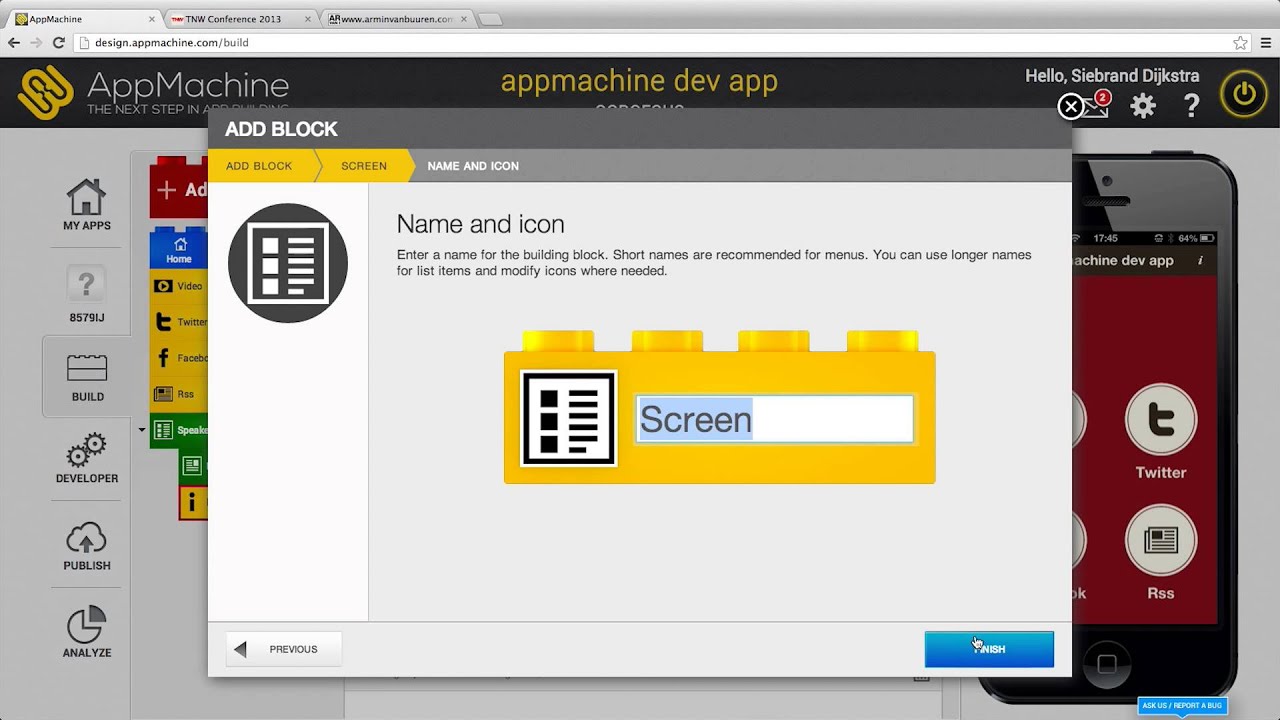 Sneak Preview Developer Version Of Appmachine Youtube