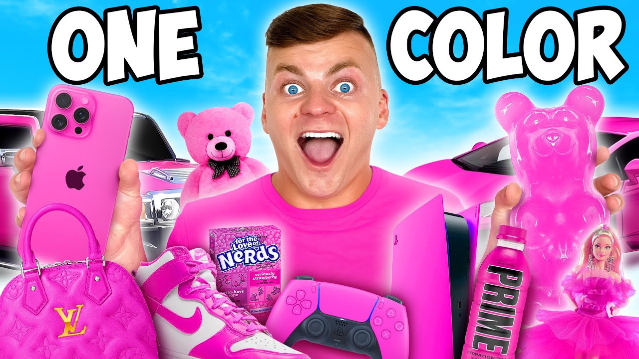 Buying Everything In One Color For 24 Hours Challenge Youtube