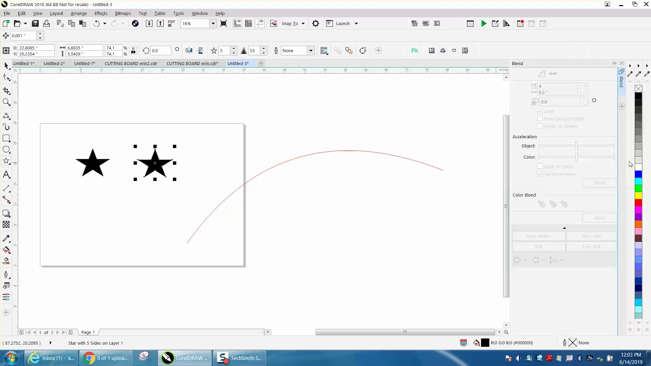 Corel Draw Tips Tricks Blend To Path With Colors Youtube