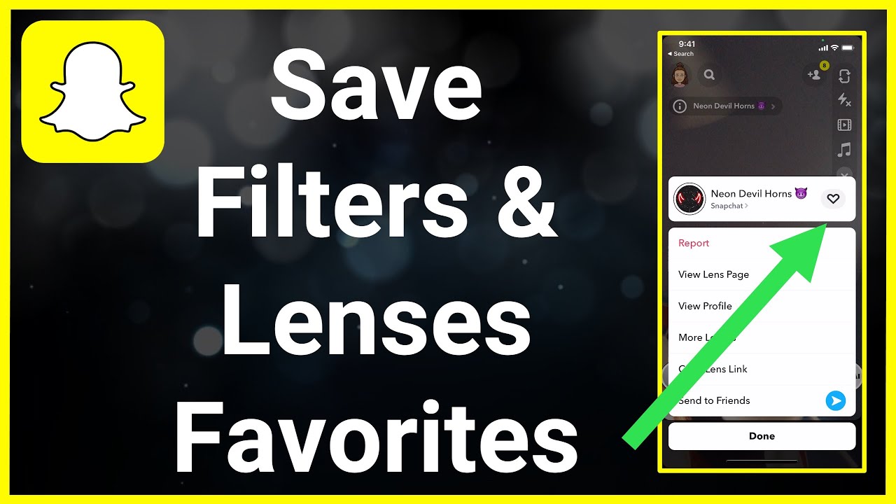 How To Save Snapchat Filters Lenses As Favorites Youtube