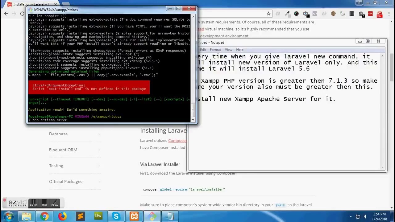 Laravel Tutorial Installing Laravel 5 6 From Scratch Youtube