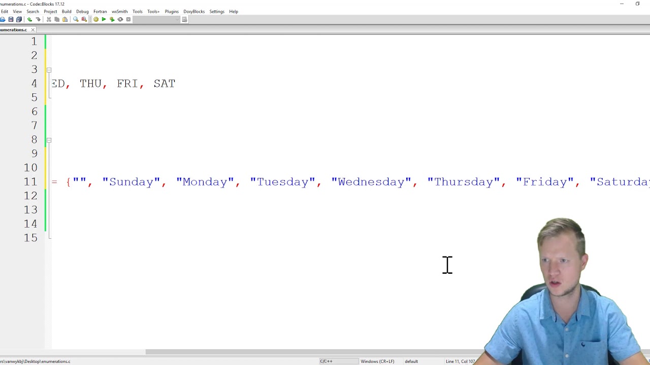 36 C Programming Enumerations Youtube