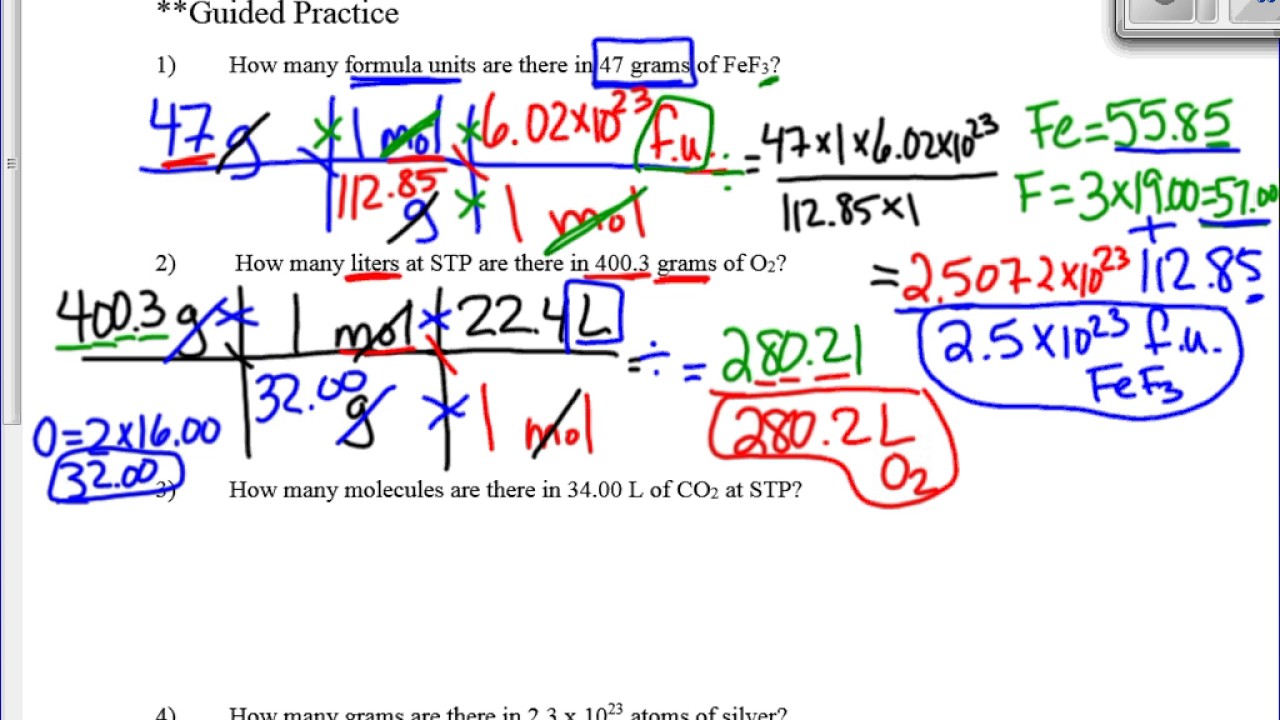 Two Step Mole Conversions Youtube