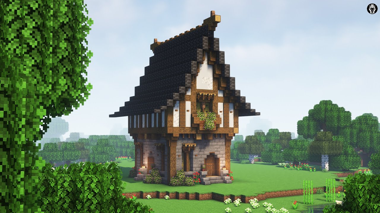 Minecraft How To Build Big Medieval House Tutorial Youtube