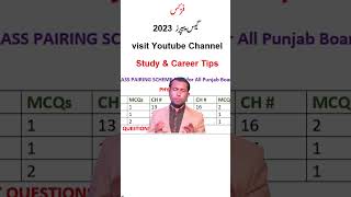 10th Class Physics Pairing Scheme 2024 Punjab Boards Class 10th Physics