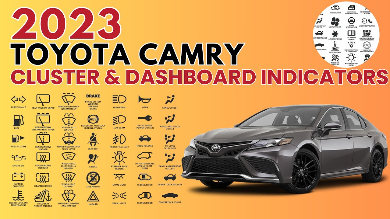 2023 Toyota Camry Cluster Display Dashboard Warning Lights User Guide
