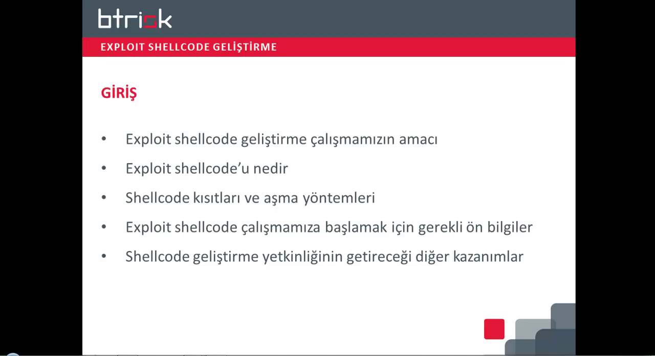 Exploit Shellcode Geliеџtirme Bг Lгјm 1 Giriеџ Youtube