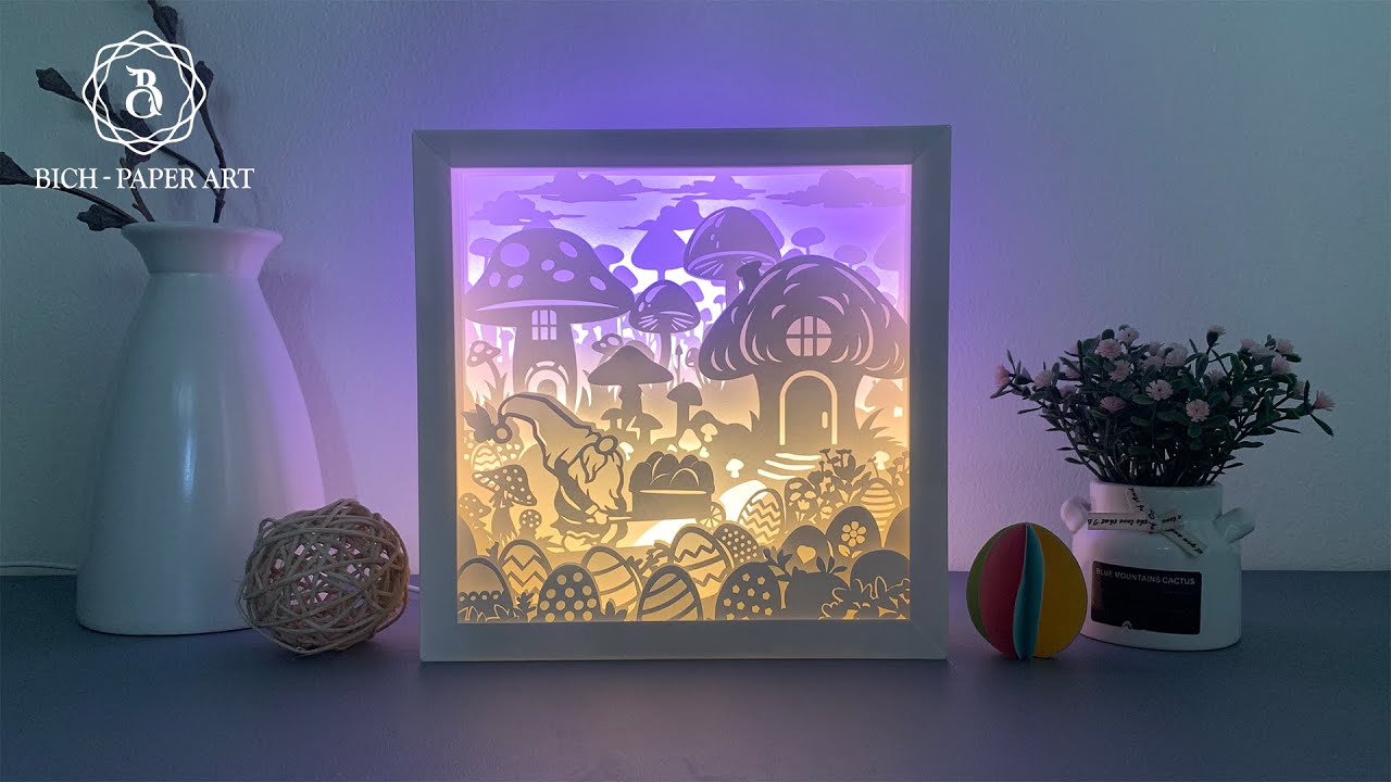How To Make Easter Gnome Shadow Box Diy Lightbox Shadow Box