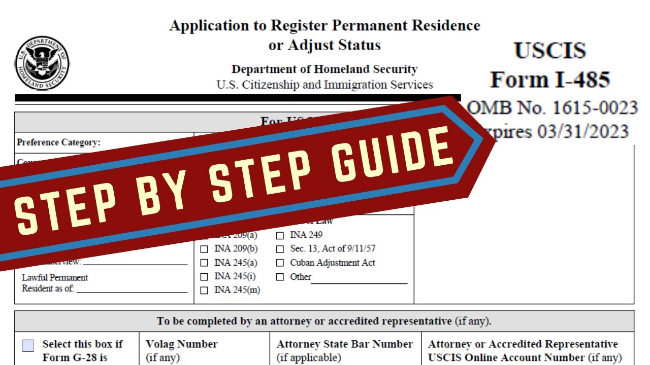 How To Fill Out Form I 485 Step By Step