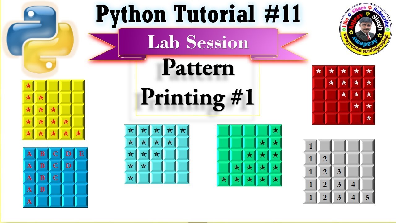 Pattern Printing 1 Python Tutorial 11 Loop Nested Loop Youtube