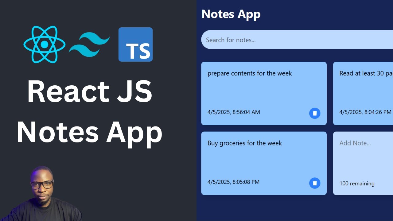 Build A Notes App With React Tailwind Typescript Beginner React