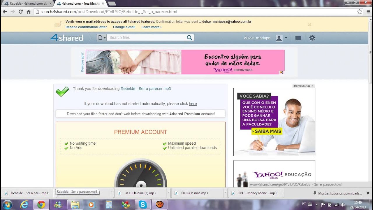 Explicação 4shared Youtube