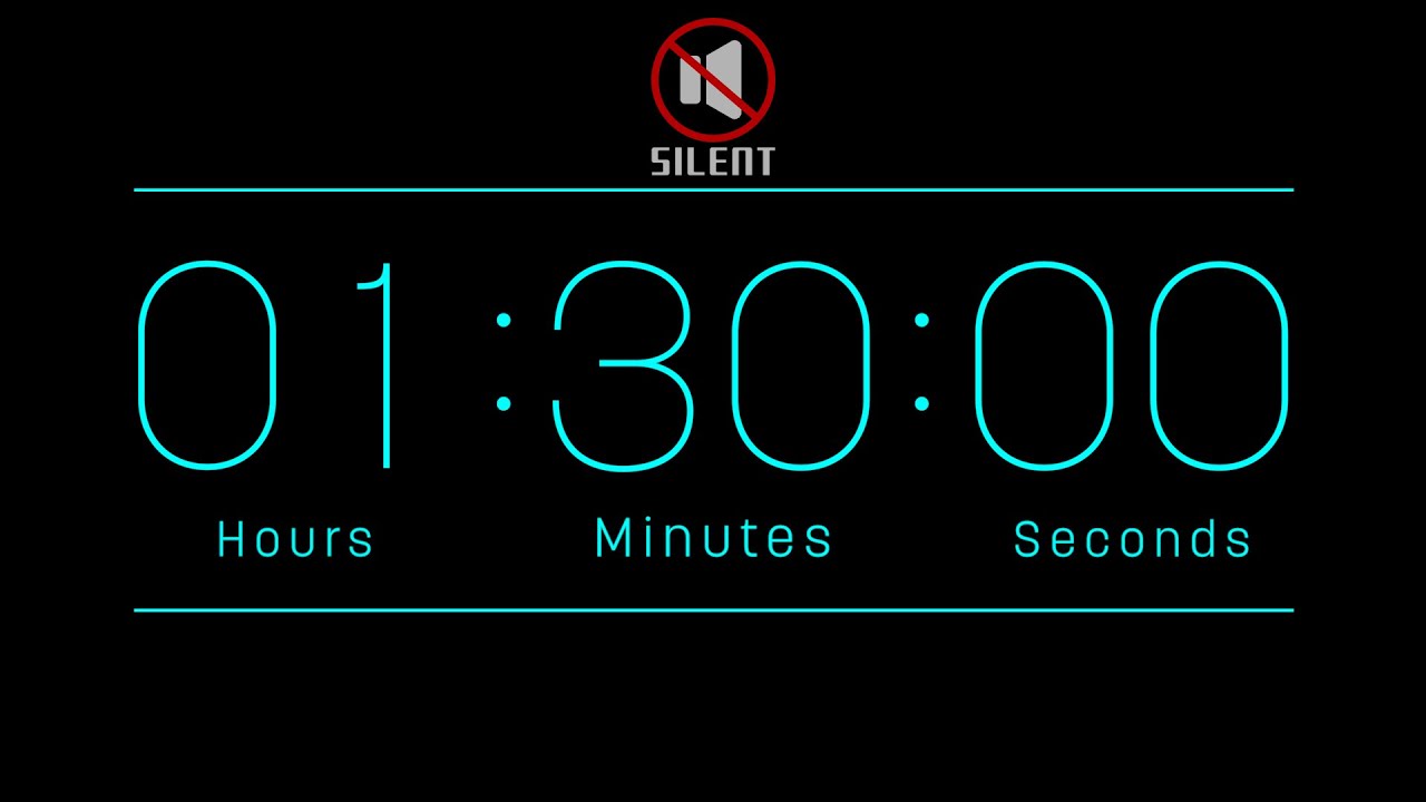 Silent 1 Hour And 30 Minute Countdown Timer With Chapters Badge