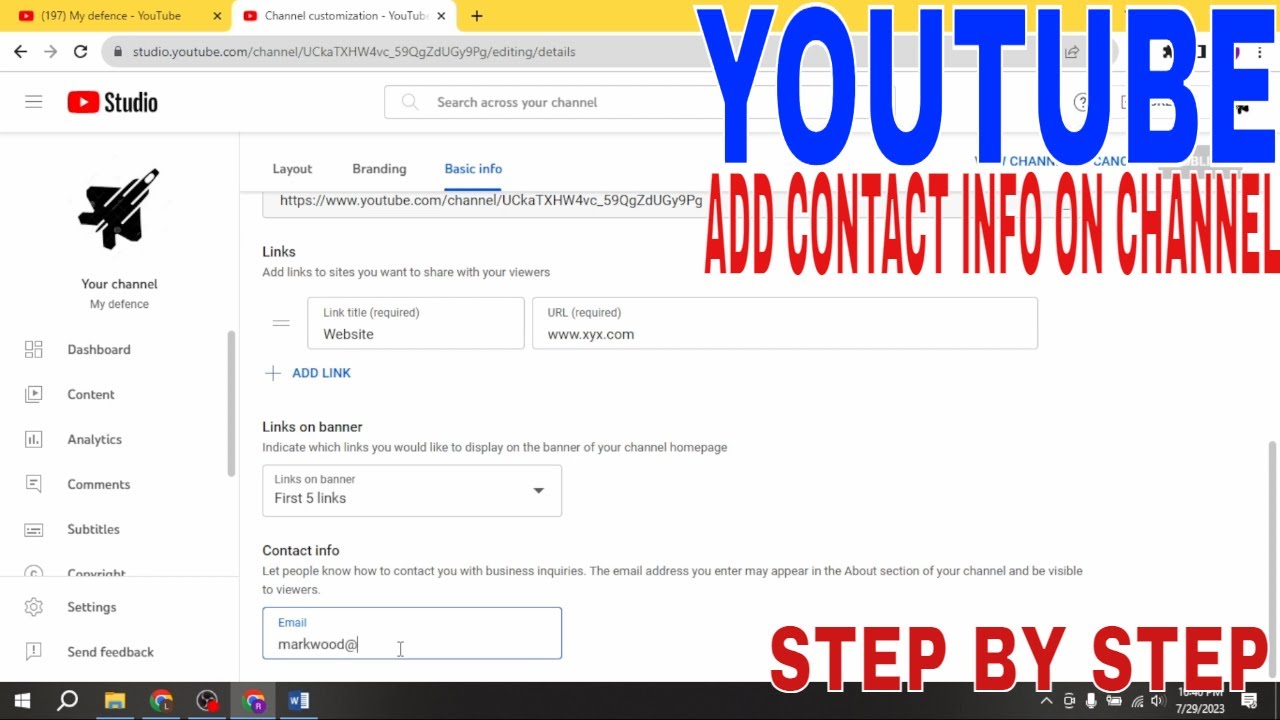 How To Add Contact Information On Youtube Channel рџ ґ Youtube
