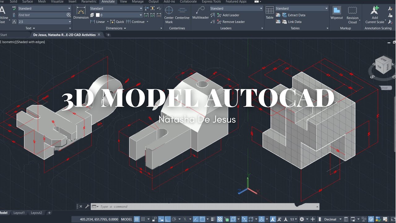 Autocad 2022 3d Tutorial For Beginners 3d Obejects With Dimensions