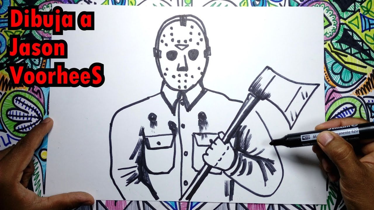 Como Dibujar A Jason Voorhees De Viernes 13 Youtube