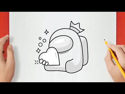 How To Draw Among Us Mini Crewmate Sitting Draw So Cute Valentines