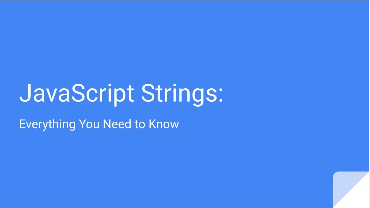 Javascript Strings Everything You Need To Know Youtube