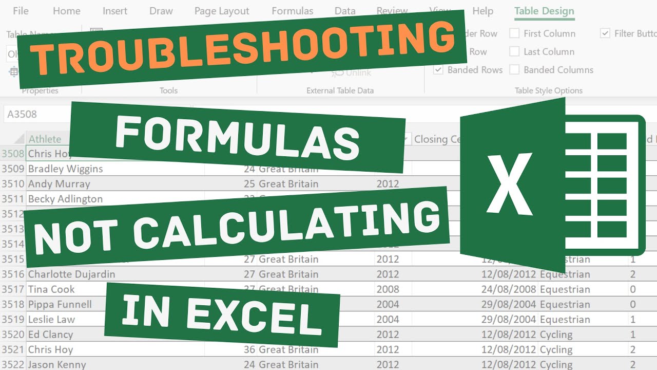 Troubleshooting Formulas Not Calculating In Excel Youtube