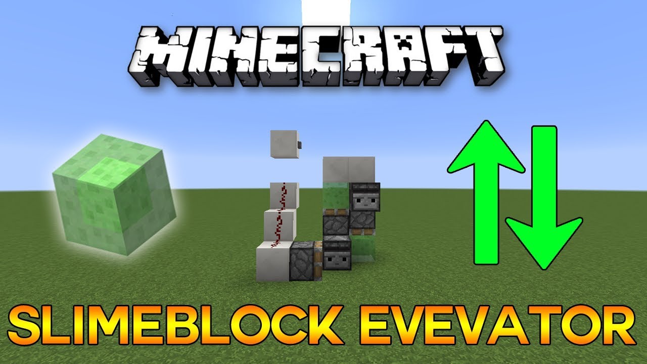 Minecraft Most Simple Slimeblock Elevator Tutorial Youtube