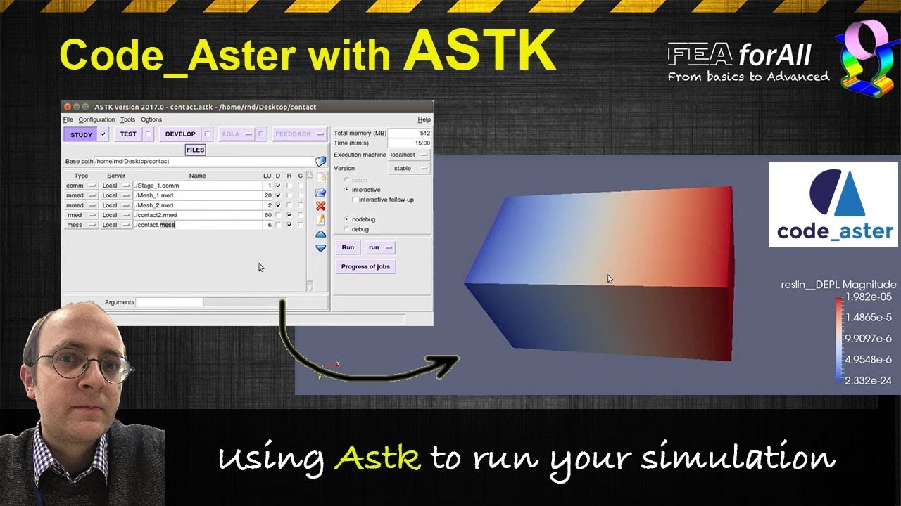 Code Aster Tutorial How To Run Your Simulation With Astk Youtube