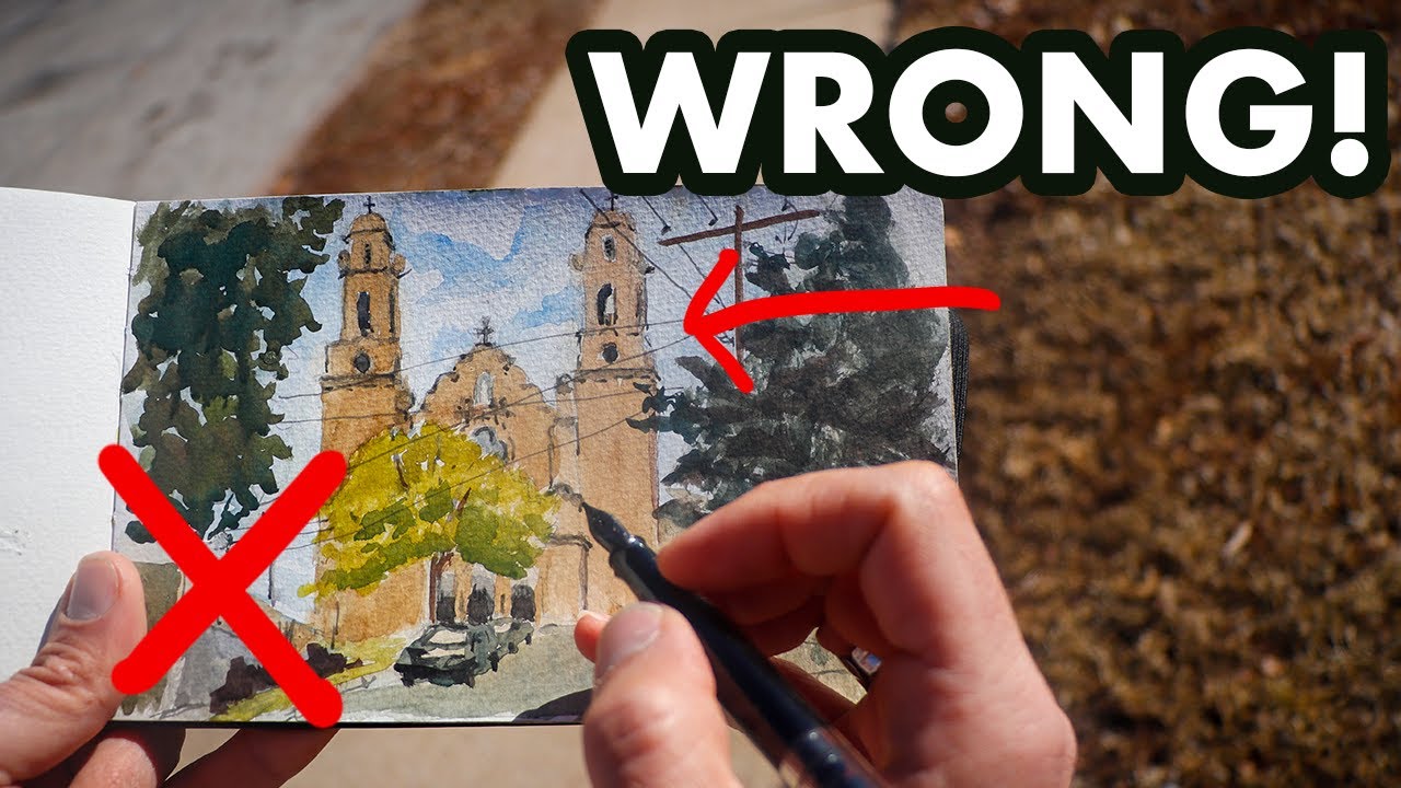You Re Sketching On The Wrong Surface Urban Sketching Gouache