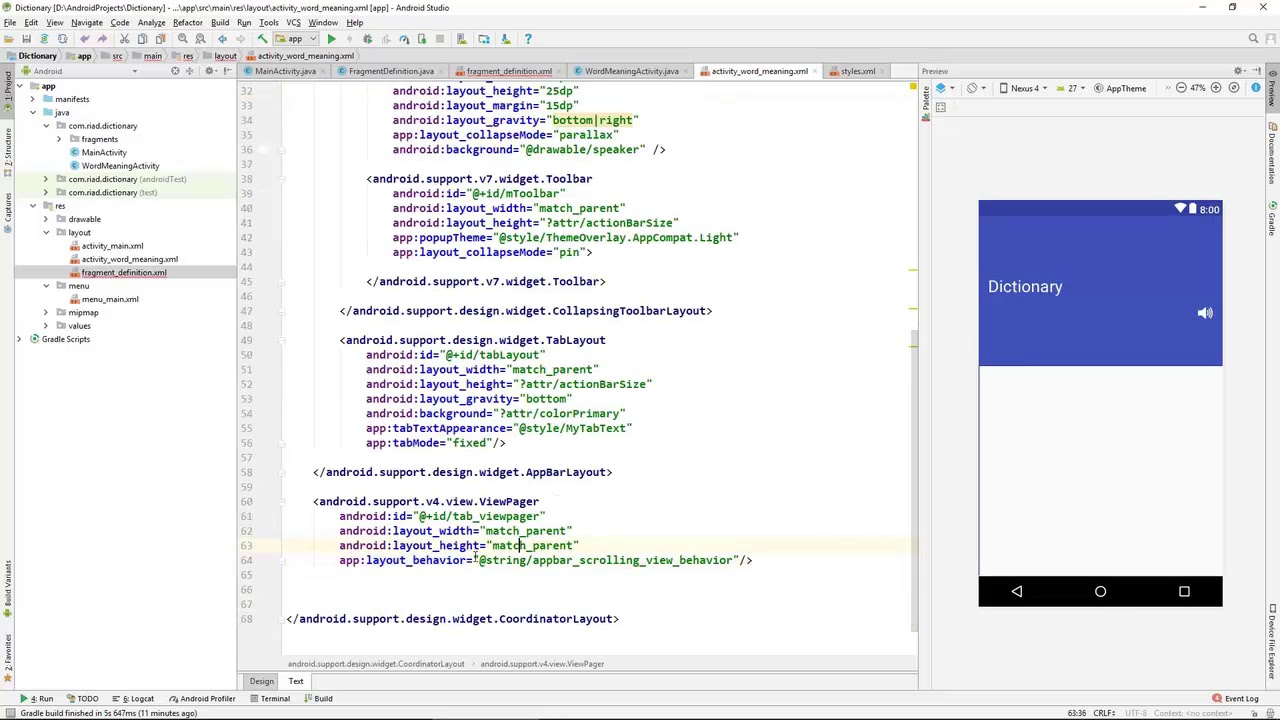 How To Create Dictionary App In Android Studio Youtube