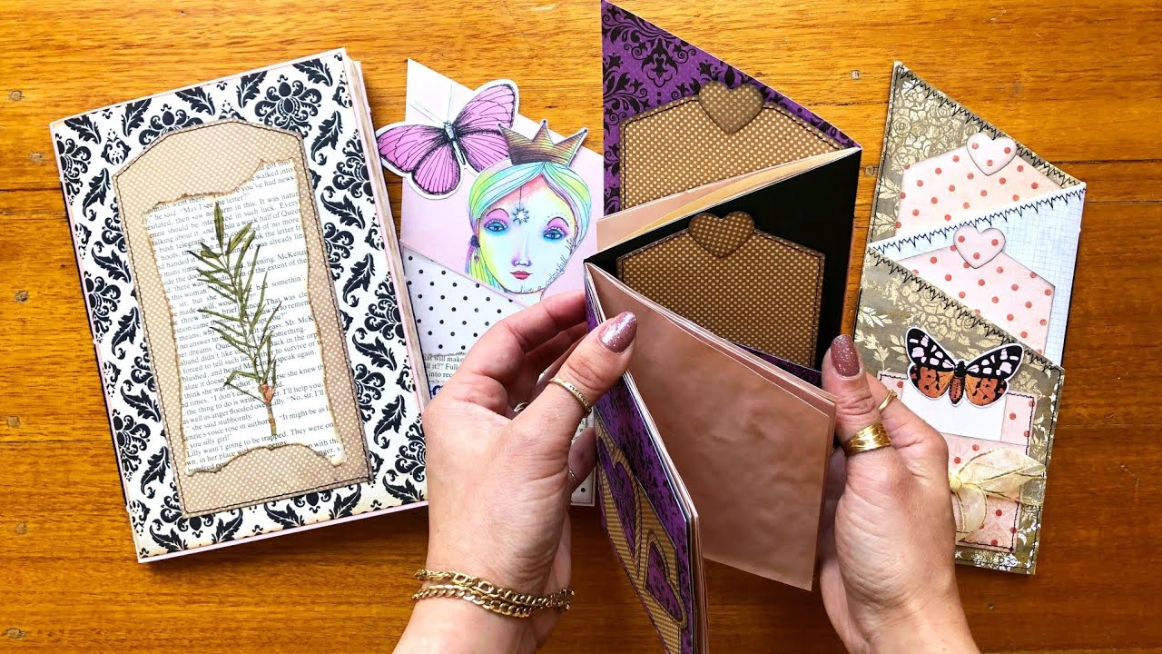 Simple Tri Fold Angle Card Junk Journal Youtube